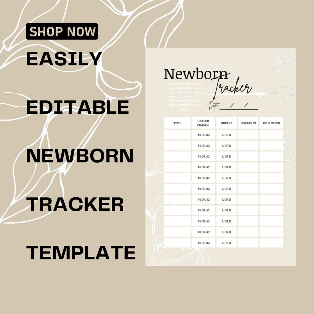 Editable & Printable Newborn Tracker nap Schedule / - Etsy