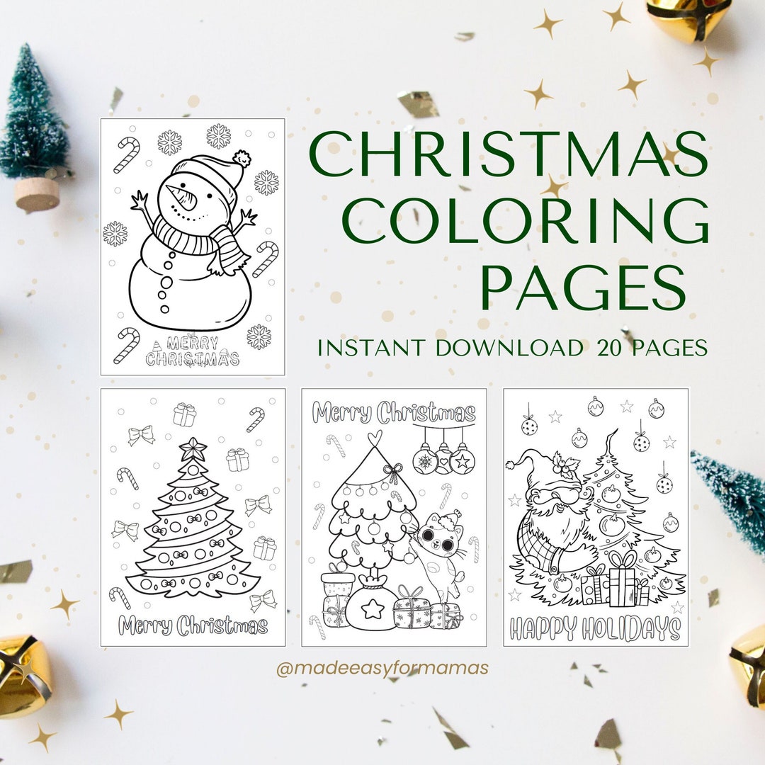 Christmas Coloring Pages | Digital Download | 20 Coloring Pages - Etsy