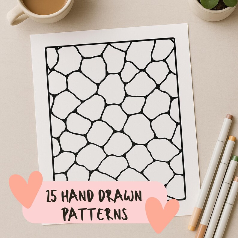 Hand-drawn Simple and Satisfying Pattern Coloring Pages – Digital ...