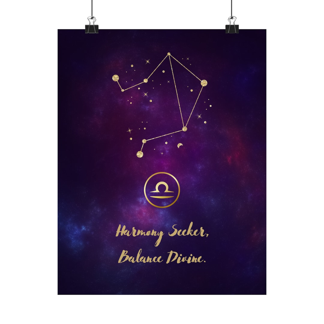 Zodiac Constellation Poster Libra Astrology Art Print Calling All Libra ...