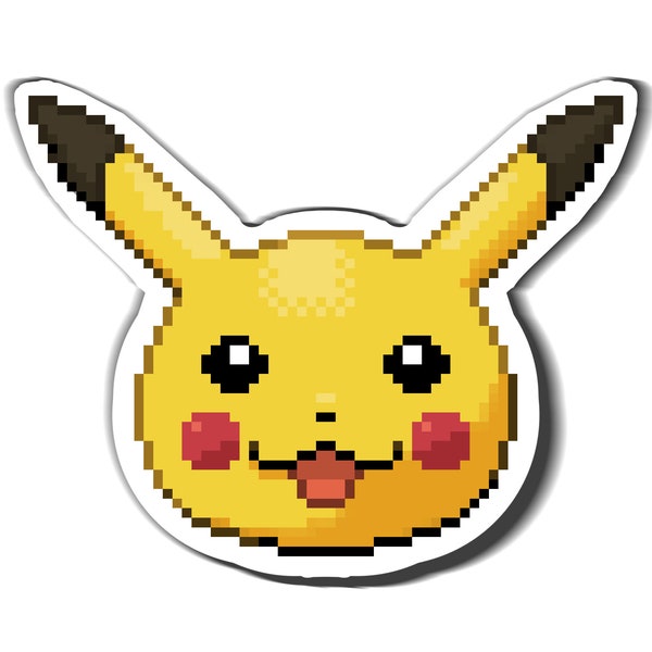 Pikachu Pixel Sticker - Etsy