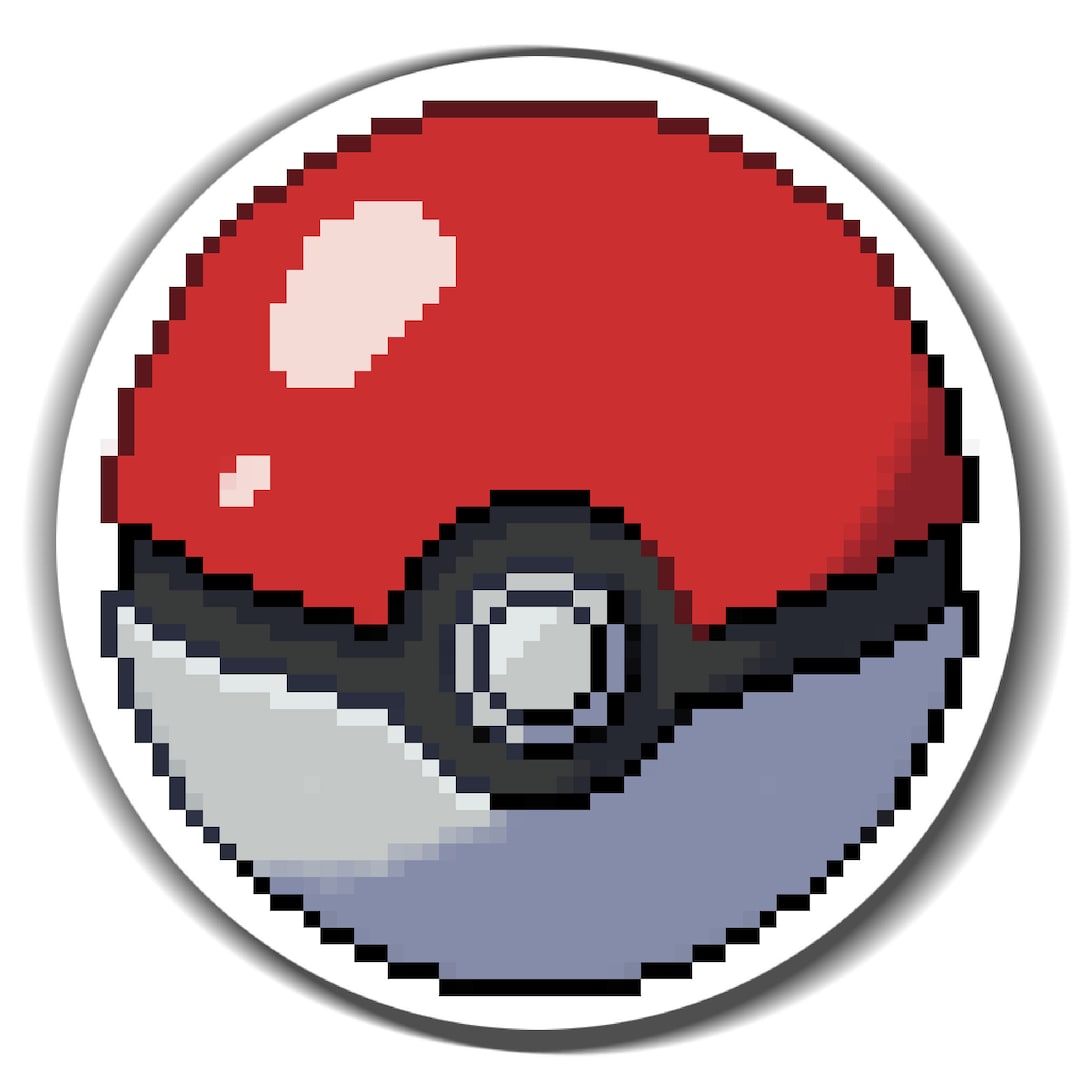 Pokeball Pixel Sticker - Etsy