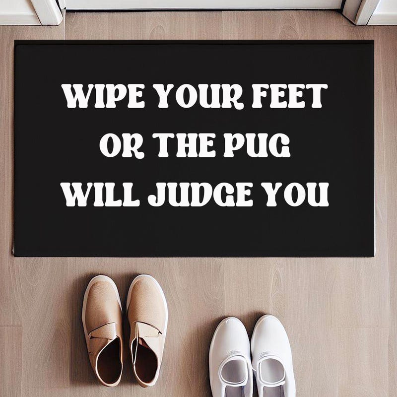 Pug Welcome Mat - Etsy