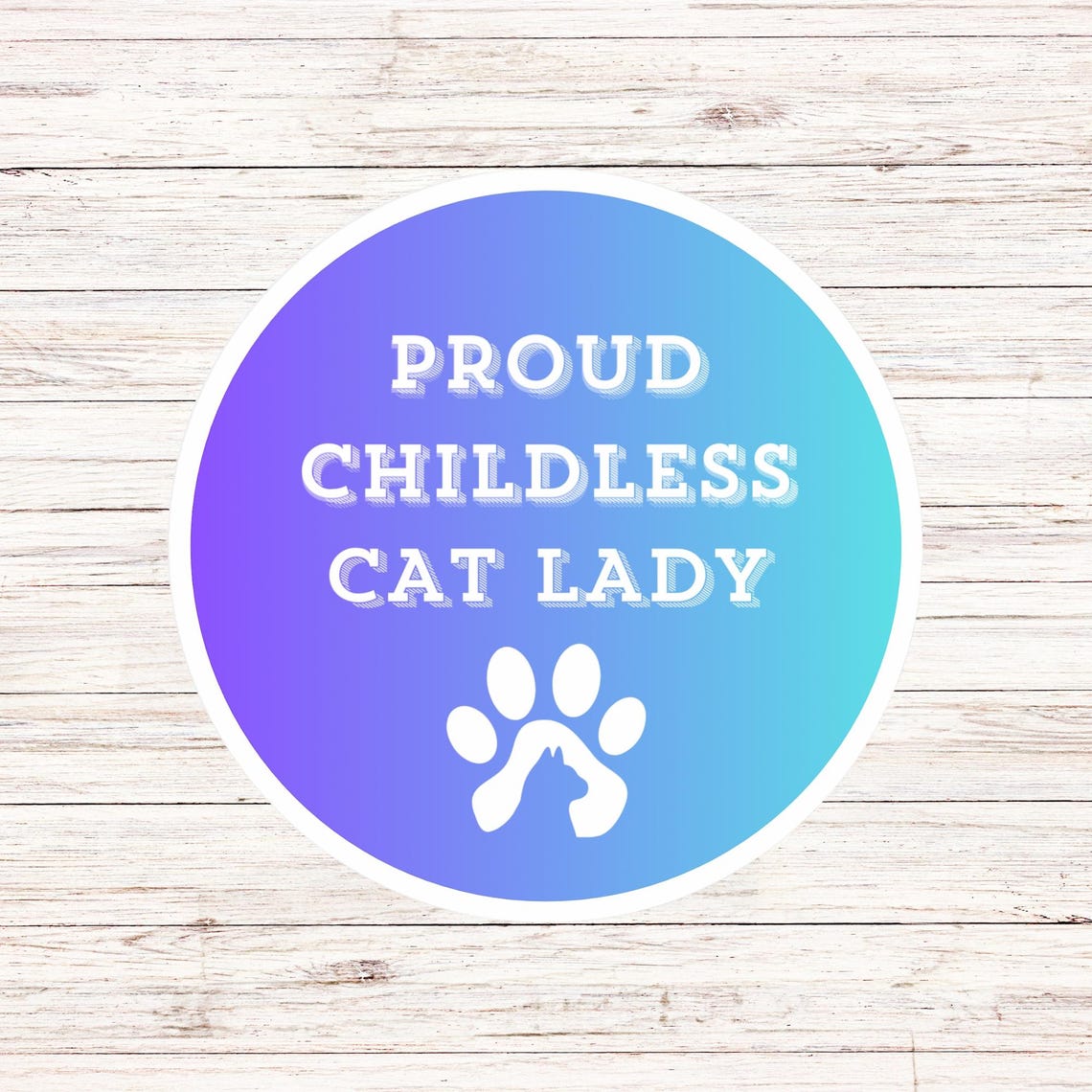 Childless Cat Lady Sticker Pug Lover Gift Siamese Cat Lover Childless ...