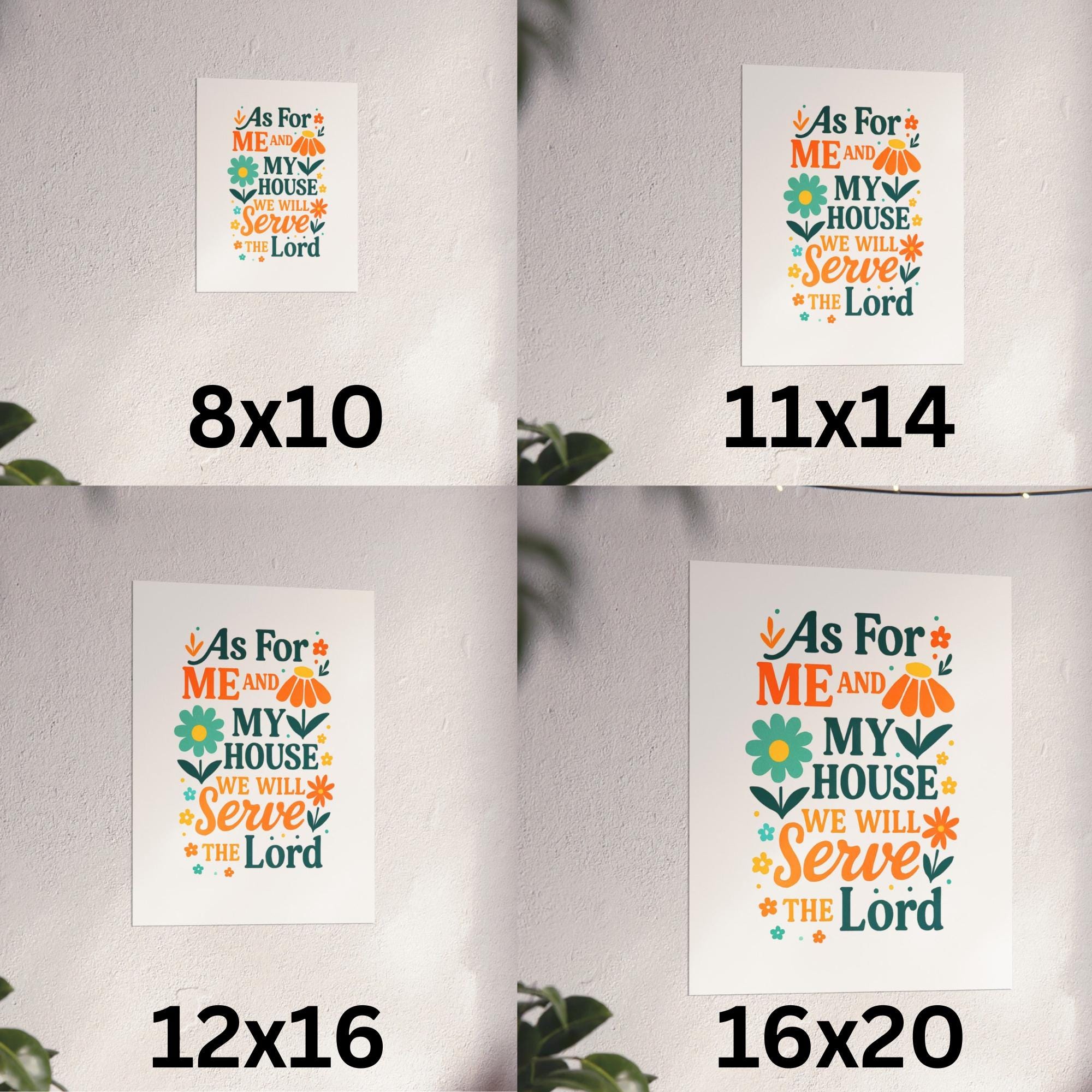 Christian Wall Art Bible Verse Wall Decor as for Me and My House Sign ...