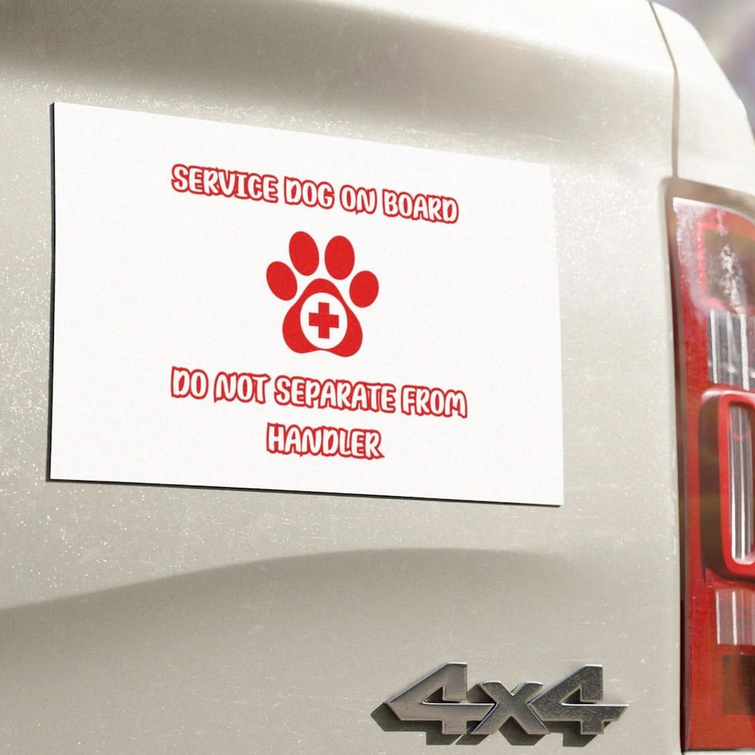 Service Dog on Board Car Magnet Service Dog Awareness Service Dog Owner ...