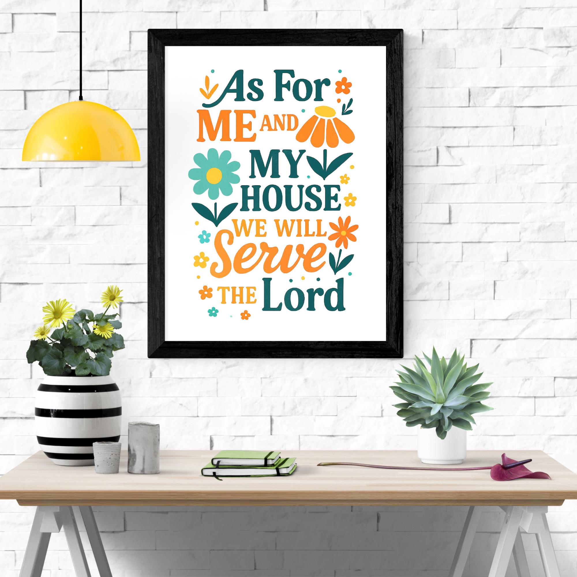 Christian Wall Art Bible Verse Wall Decor as for Me and My House Sign ...