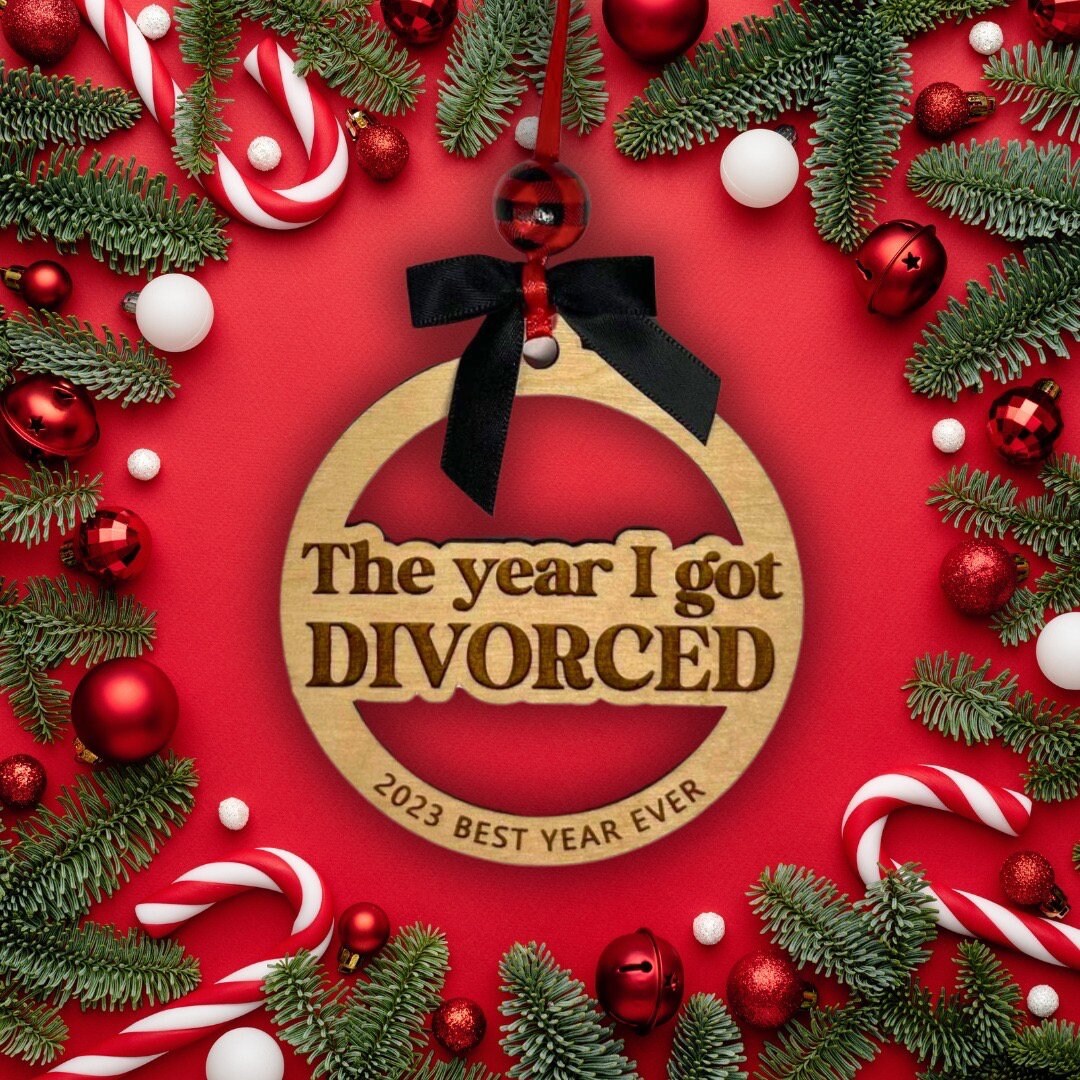 Wooden, Engraved Divorce Christmas Ornament Festive Holiday Decor for ...