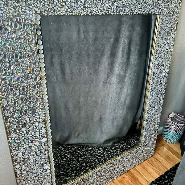 Rhinestone Mirror - Etsy