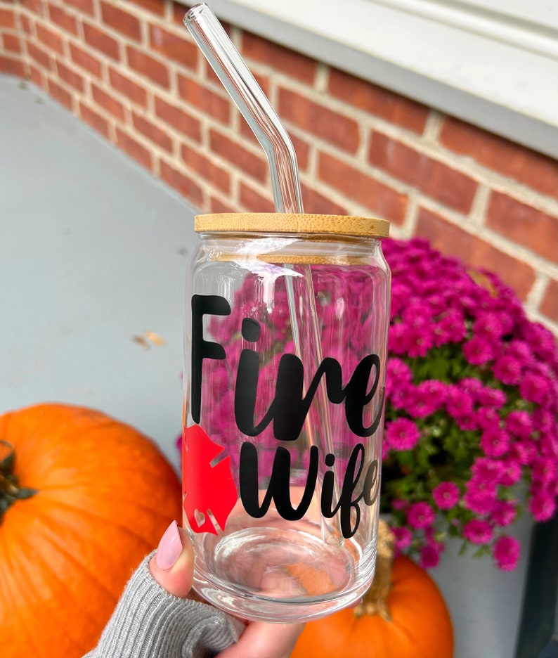 Fire Wife Beer Can Glass, Firefighter Wife, Beer Can Glass, Libbey ...