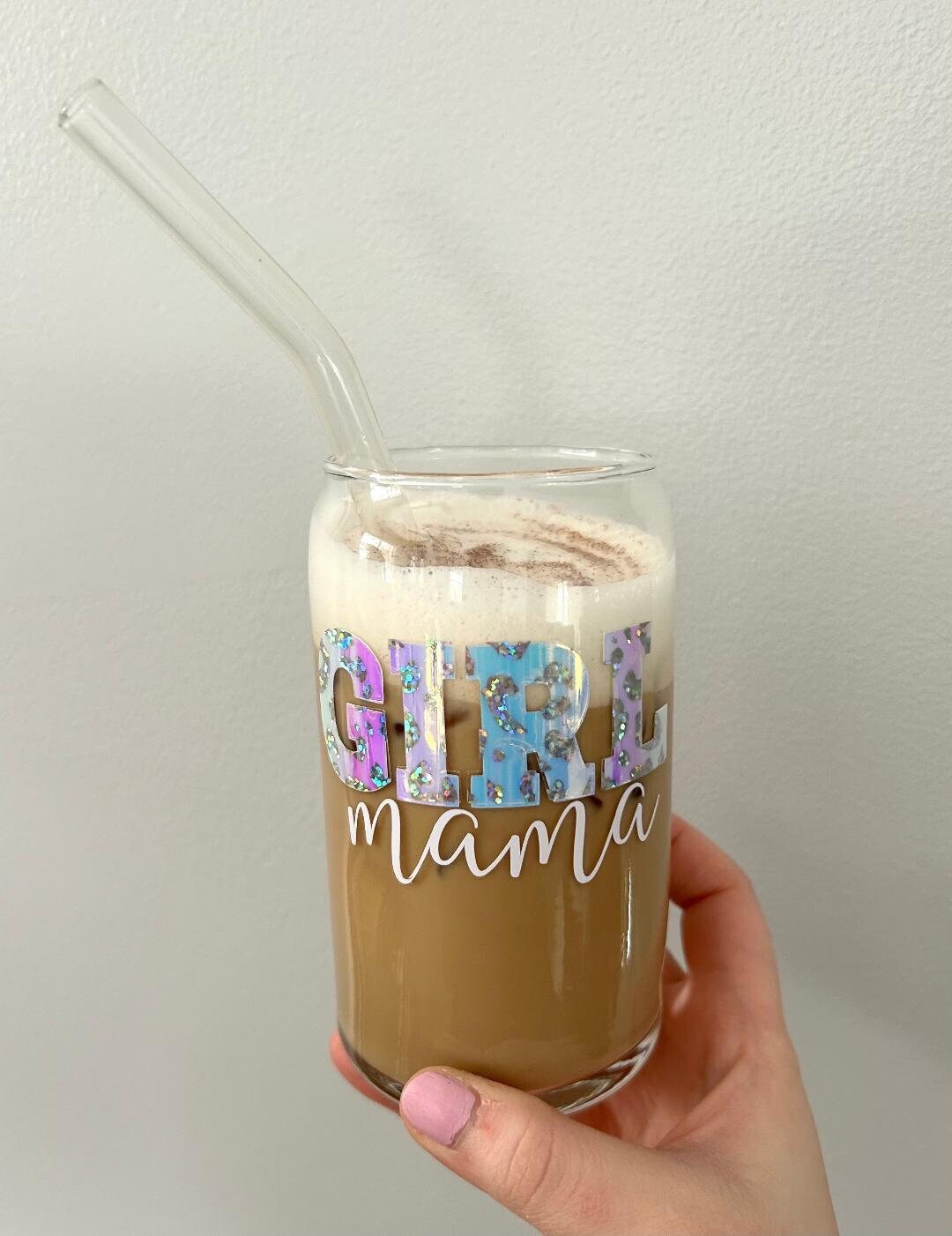 Girl Mama Can Glass, Beer Can Glass, Coffee Glass, Mom Gifts, Girl Mom ...