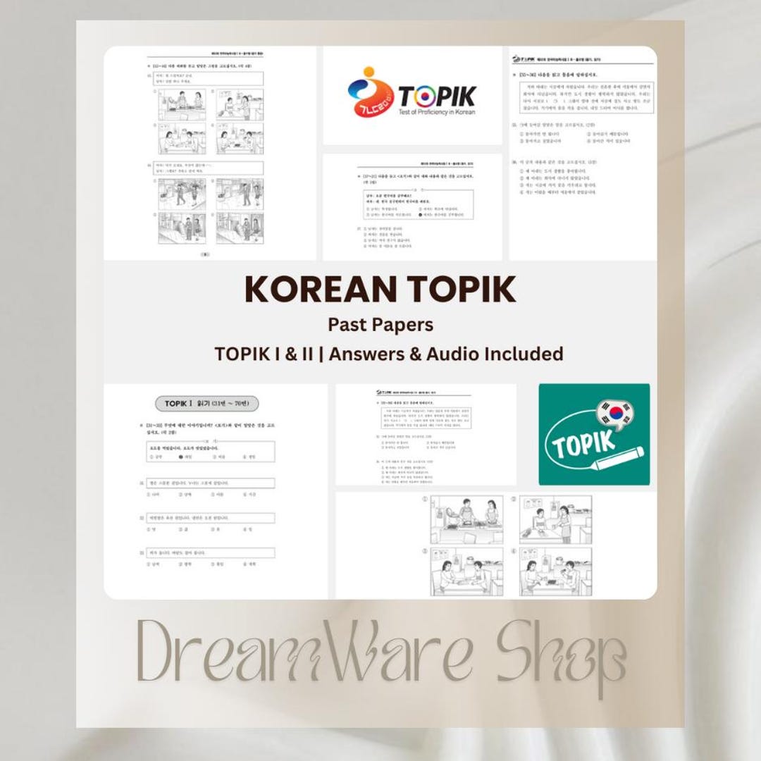 TOPIK Past Year Paper Bundle 2023 TOPIK I & II Answers and Audio ...