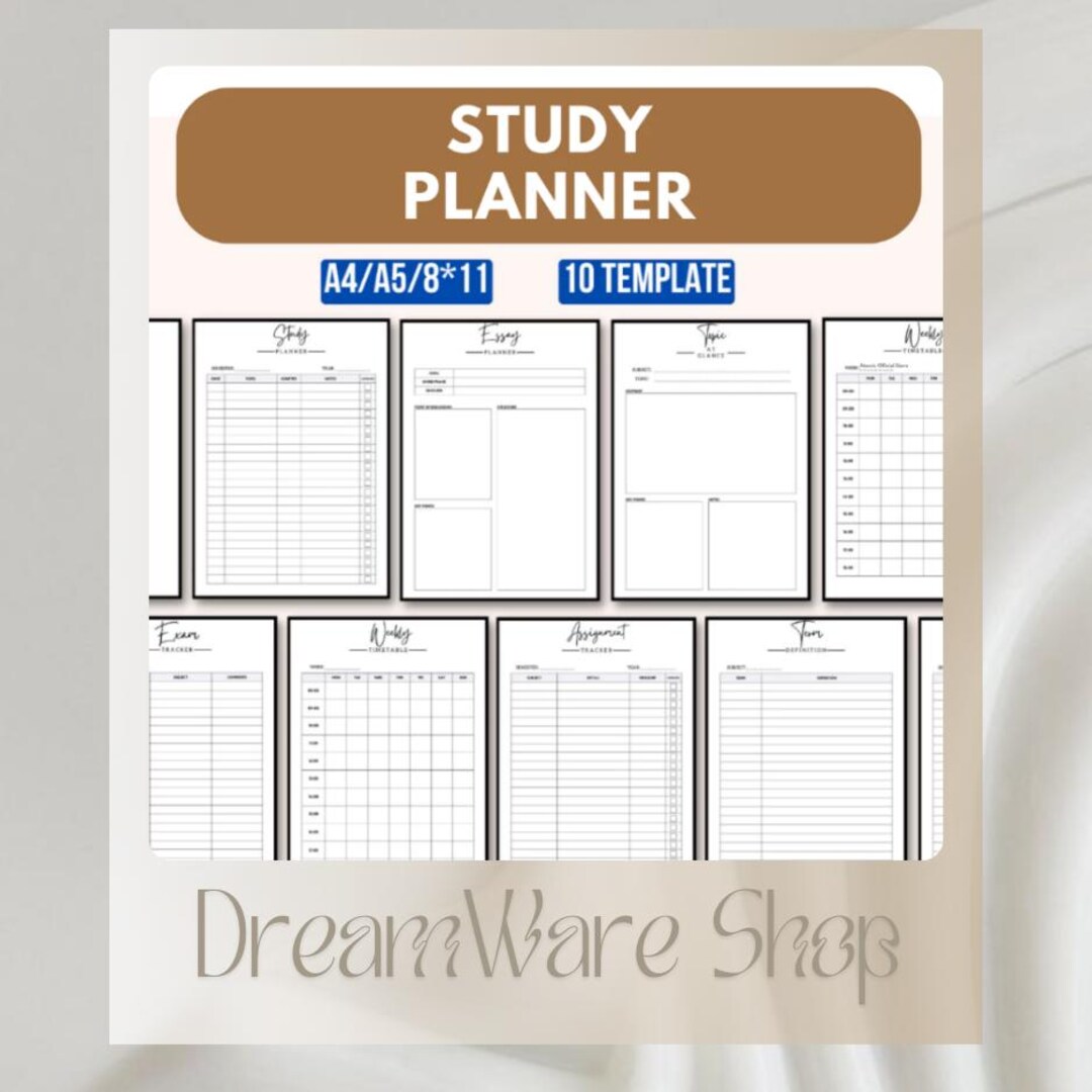 Student Planner Template Essay & Study Planner Weekly Timetable ...