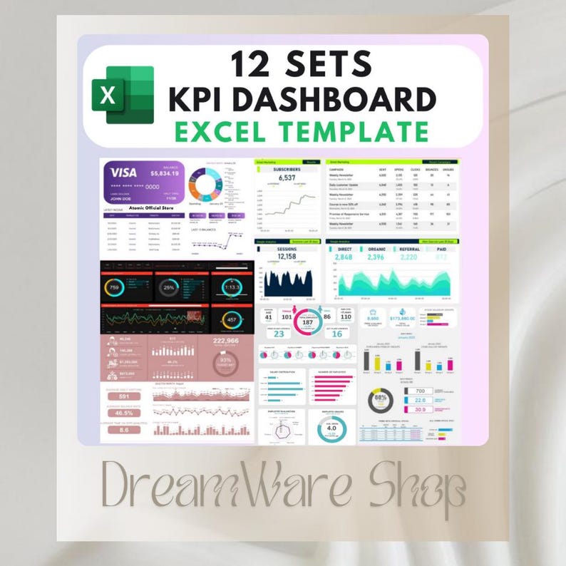 12 Sets KPI Dashboard Excel Template Fully Editable Excel Templates for ...