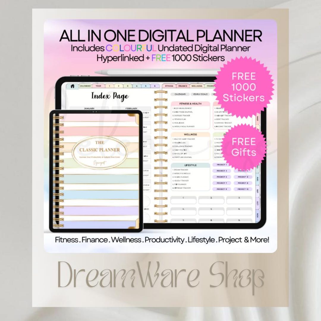 All-in-one Undated Digital Planner Daily Weekly Layouts Goodnotes ...