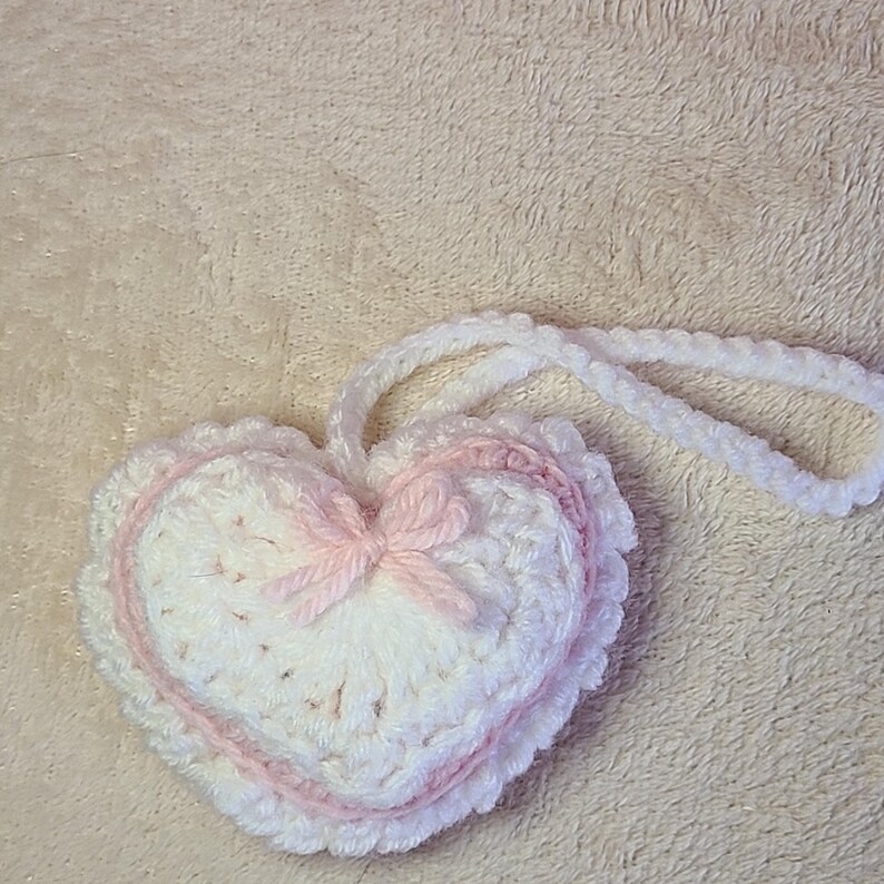 Heart Shaped Bag Charm, Handmade Plushie, Coquette Style Bag Accessory ...