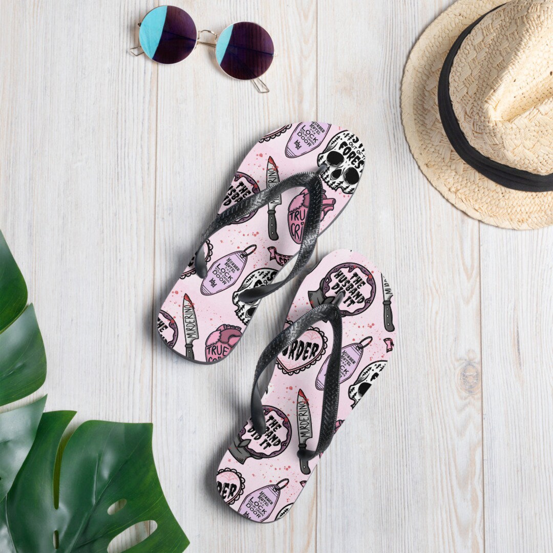Spooky Kawaii Flip Flops Gothic Sandals Witchy Beach - Etsy