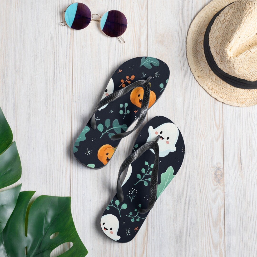 Spooky Kawaii Flip Flops Gothic Sandals Witchy Beach - Etsy