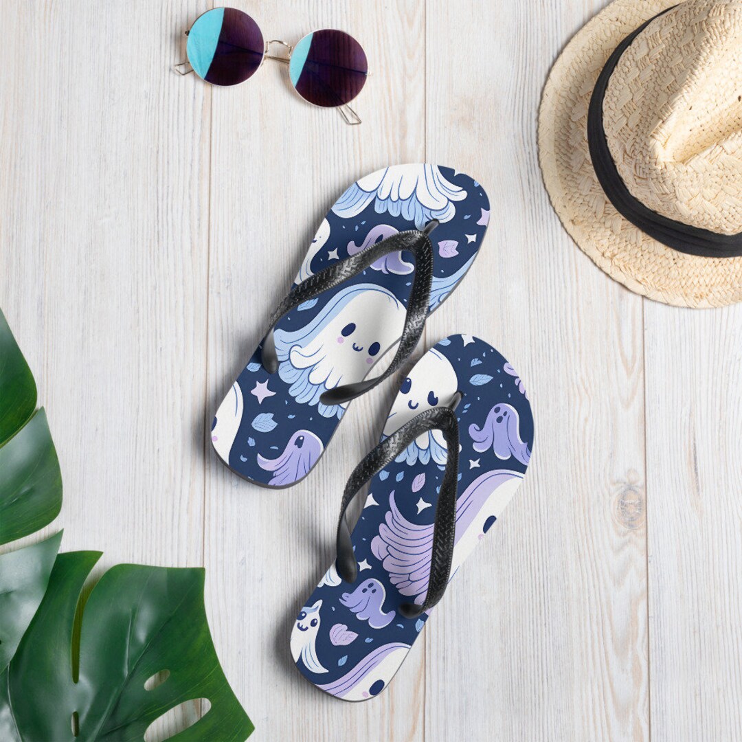 Spooky Kawaii Flip Flops Gothic Sandals Witchy Beach - Etsy