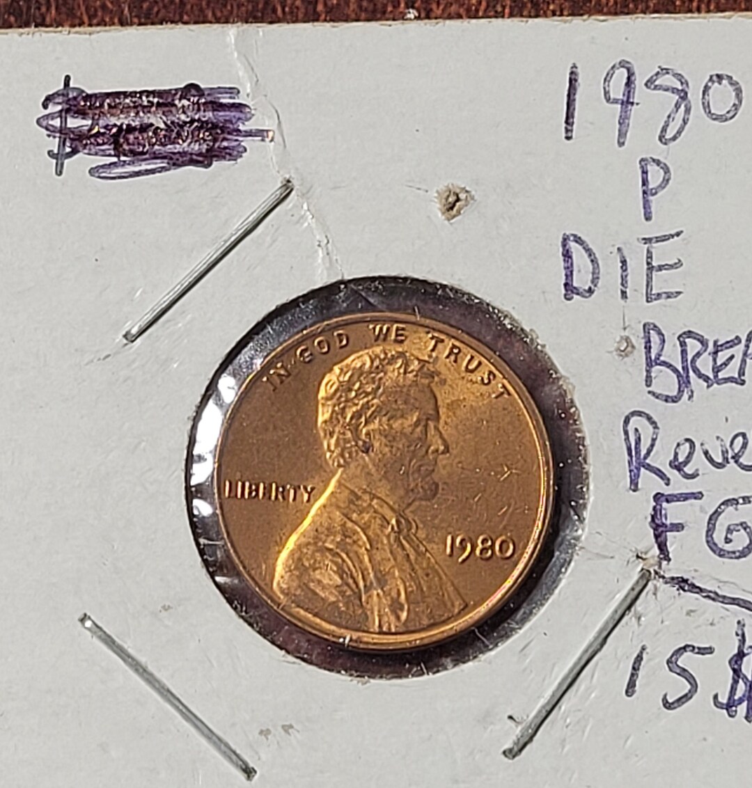 1980 P Lincoln Head Cent Error DIE BREAK REVERSE - Etsy