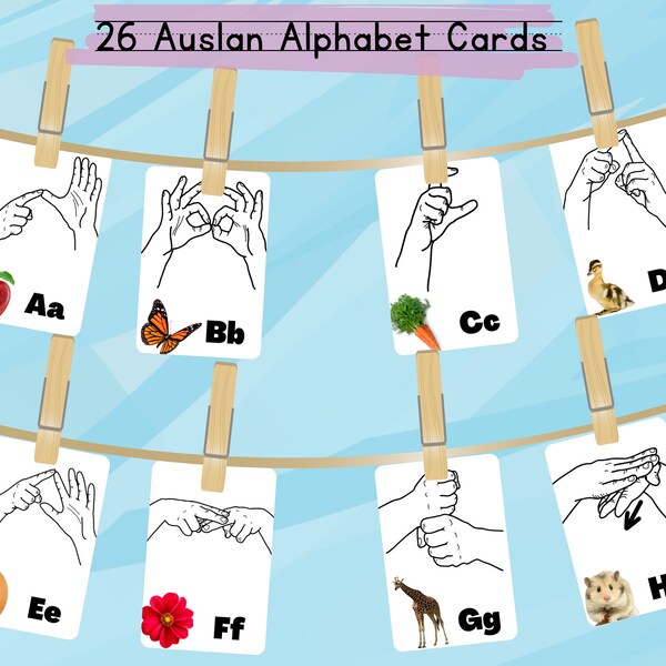 Sign Language Flash Cards - Etsy