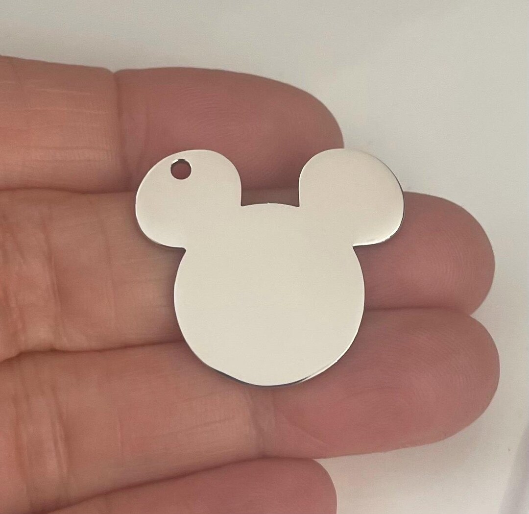Mirrored Stainless Steel Mouse Head Charm for Engraving (28mm) - Etsy