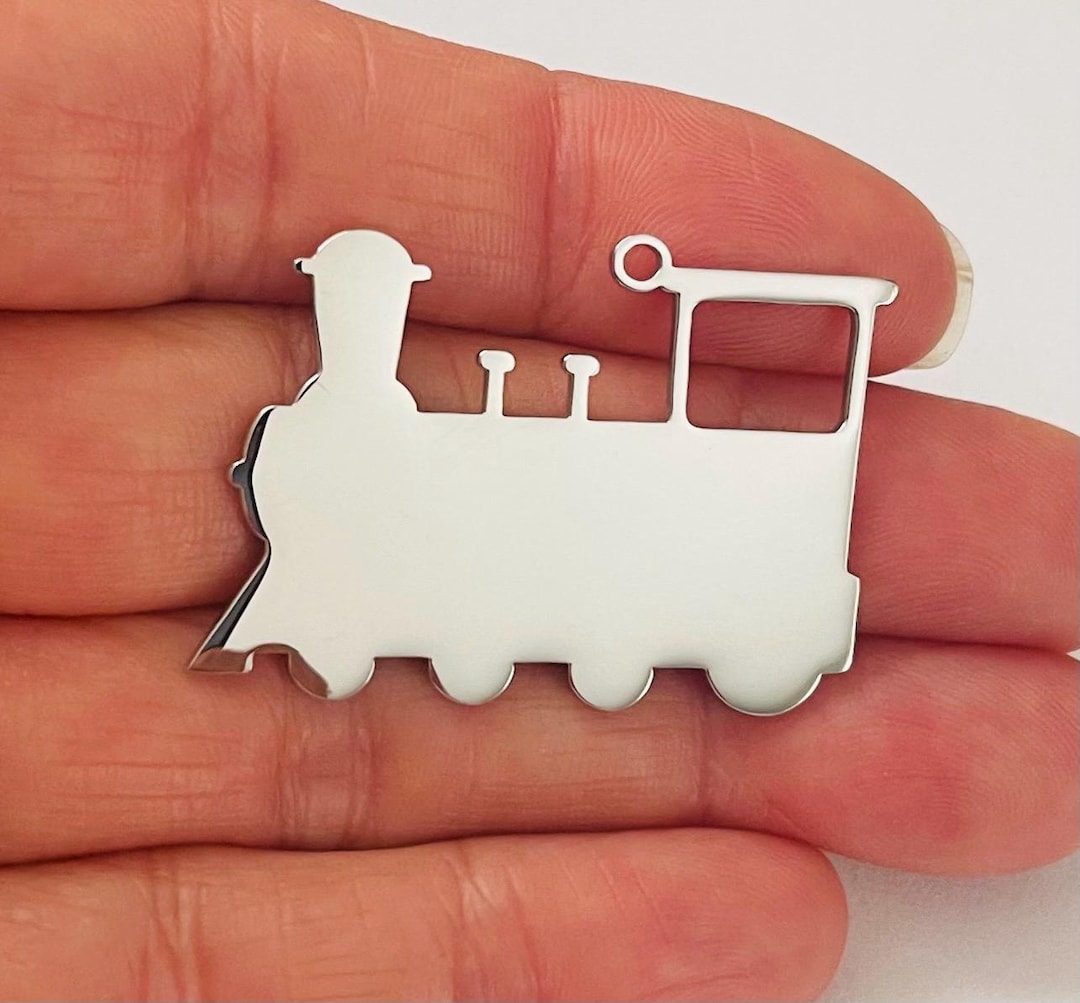 Large Stainless Steel Train Charm—locomotive Charm-mirrored Finish on ...