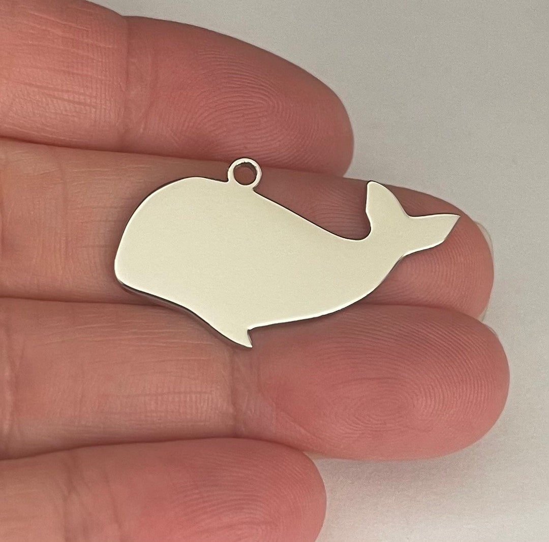 Small Stainless Steel Whale Charm, Mirrored Finish (33mm) - Etsy