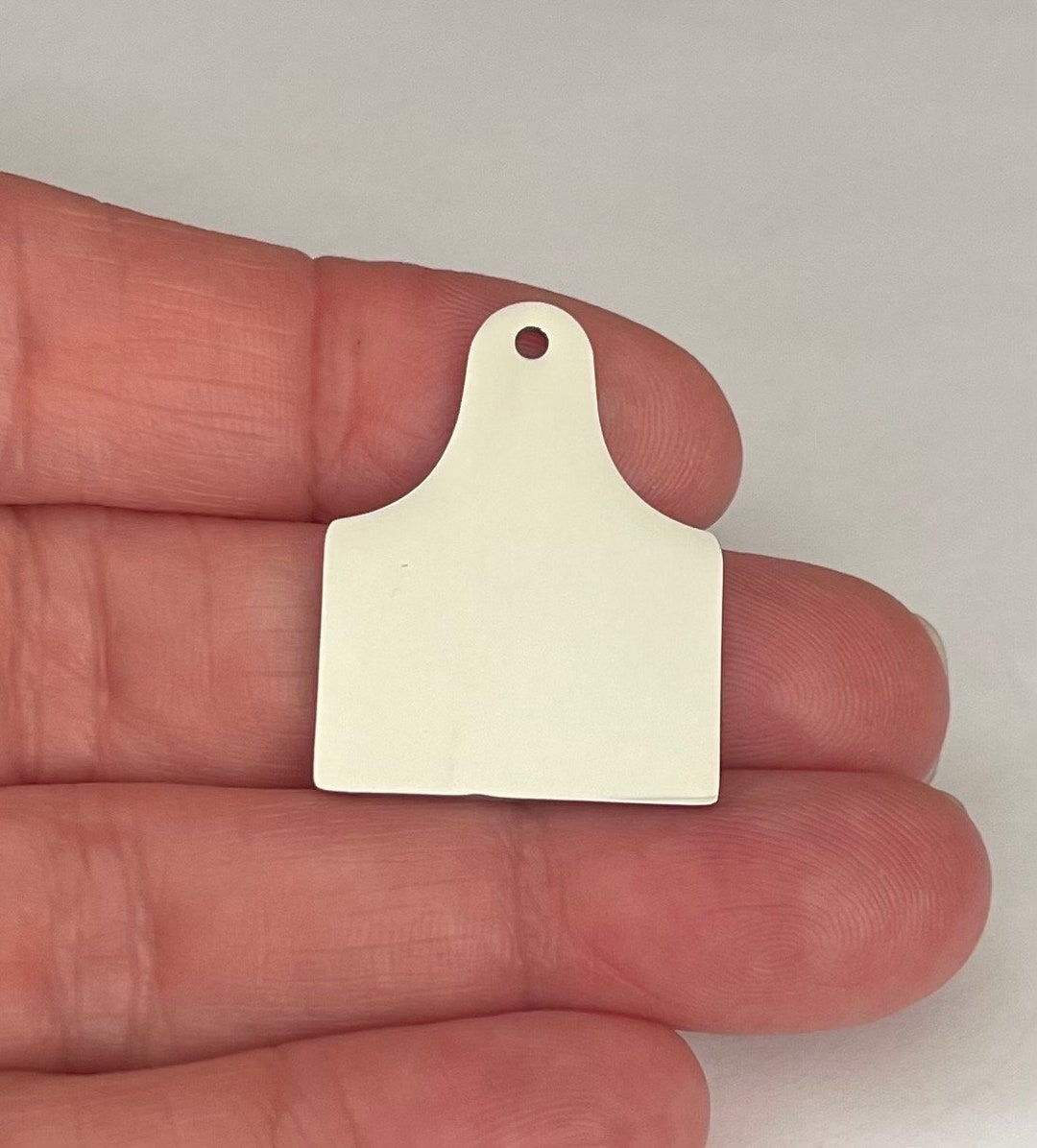 Large Stainless Steel Ear Tag Charm-mirrored Finish on Both Sides ...