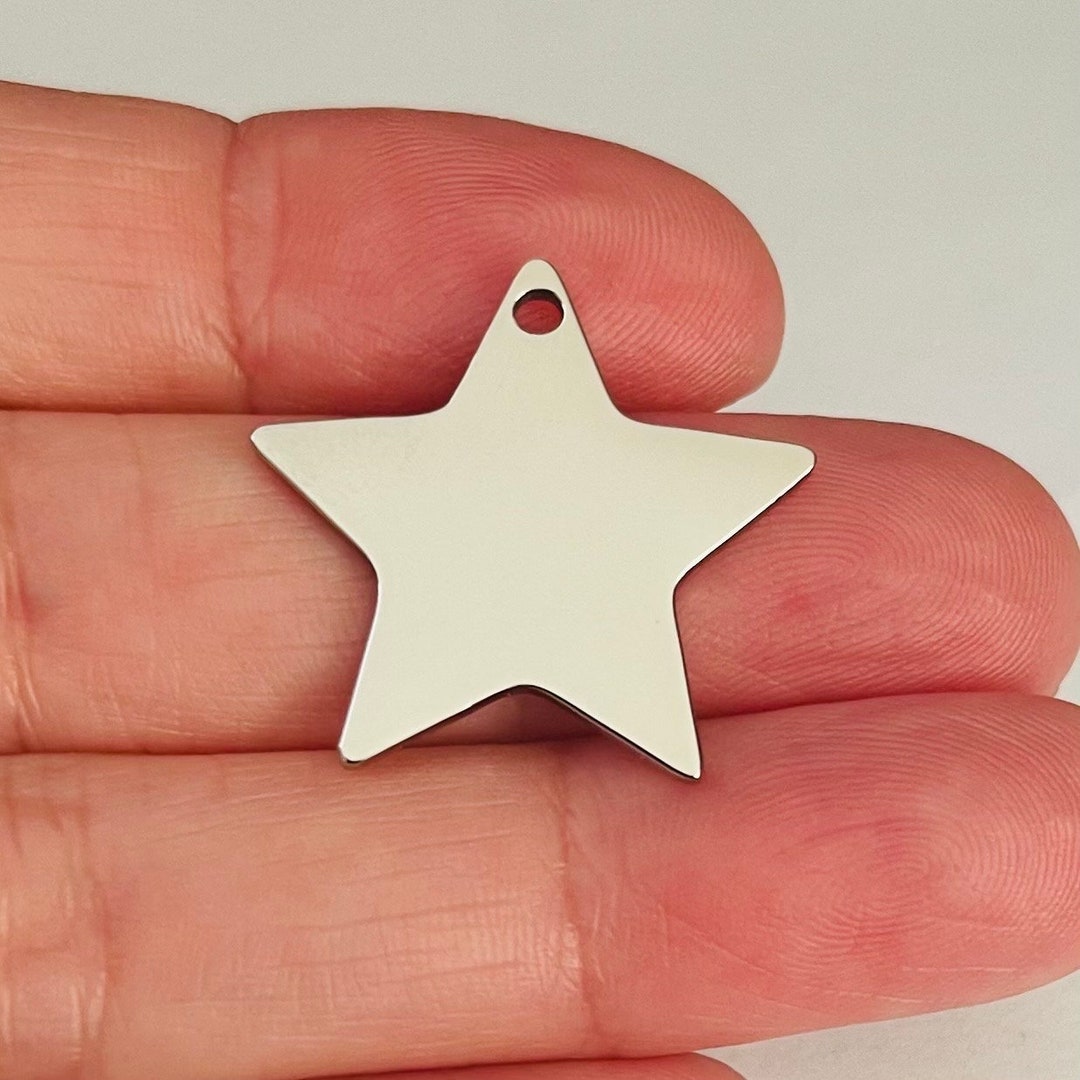 Stainless Steel Star Charm-mirrored Finish on Both Sides-measure 25mm ...
