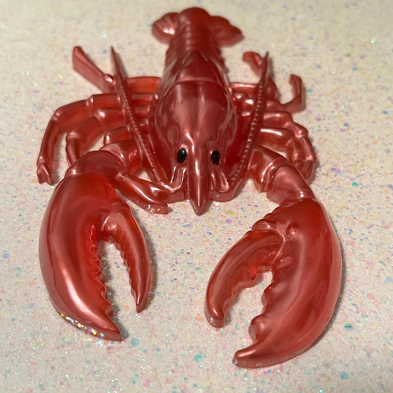 BETSY the Red LOBSTER Resin Red Lobster Epoxy Handmade Figurine Art ...