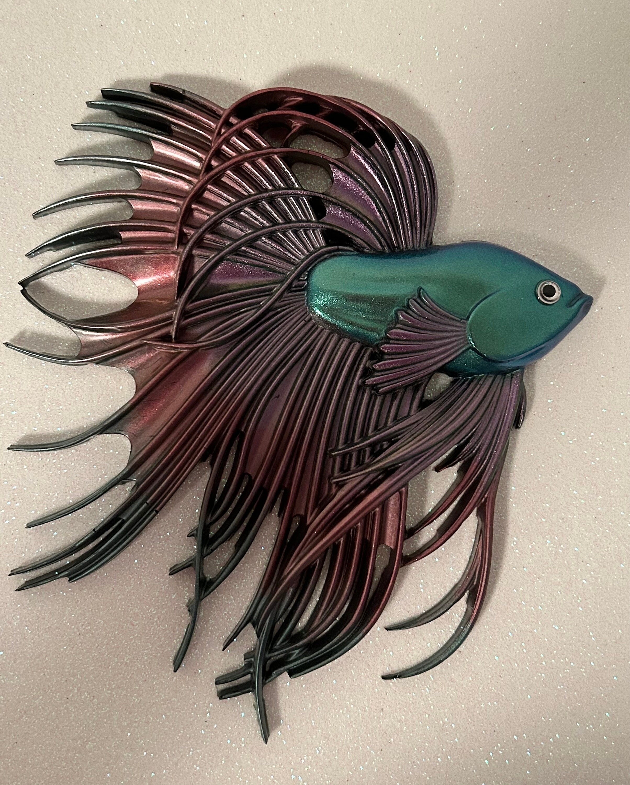 BUBBLES the Resin Betta FISH Resin Wall Art Epoxy Handmade Art Craft ...