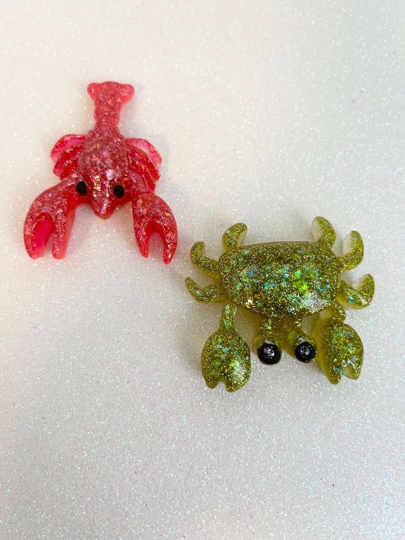 SEBASTIAN the Crab and LUCY the Lobster Resin MAGNETS Set of 2 Epoxy ...