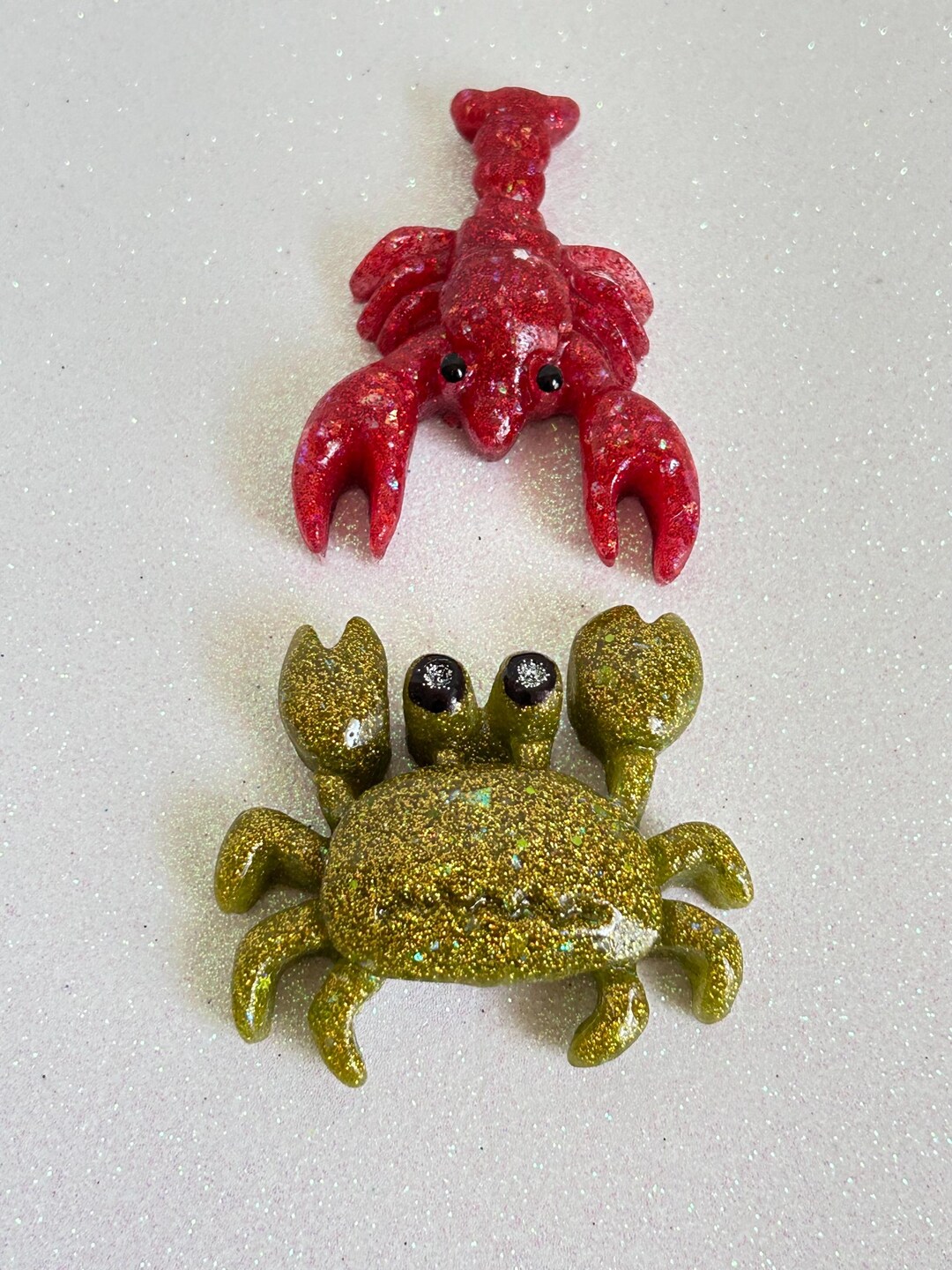 SEBASTIAN the Crab and LUCY the Lobster Resin MAGNETS Set of 2 Epoxy ...