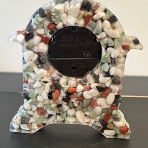 Resin Tabletop CLOCK Decor Epoxy Handmade Polished Rocks Elegant Gift ...