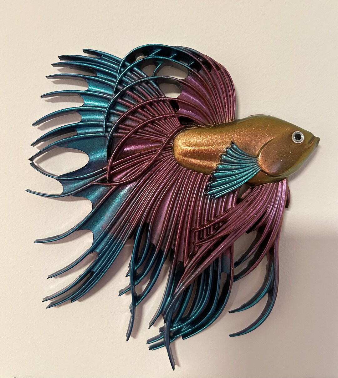 BUBBLES the Resin Betta FISH Resin Wall Art Epoxy Handmade Art Craft ...