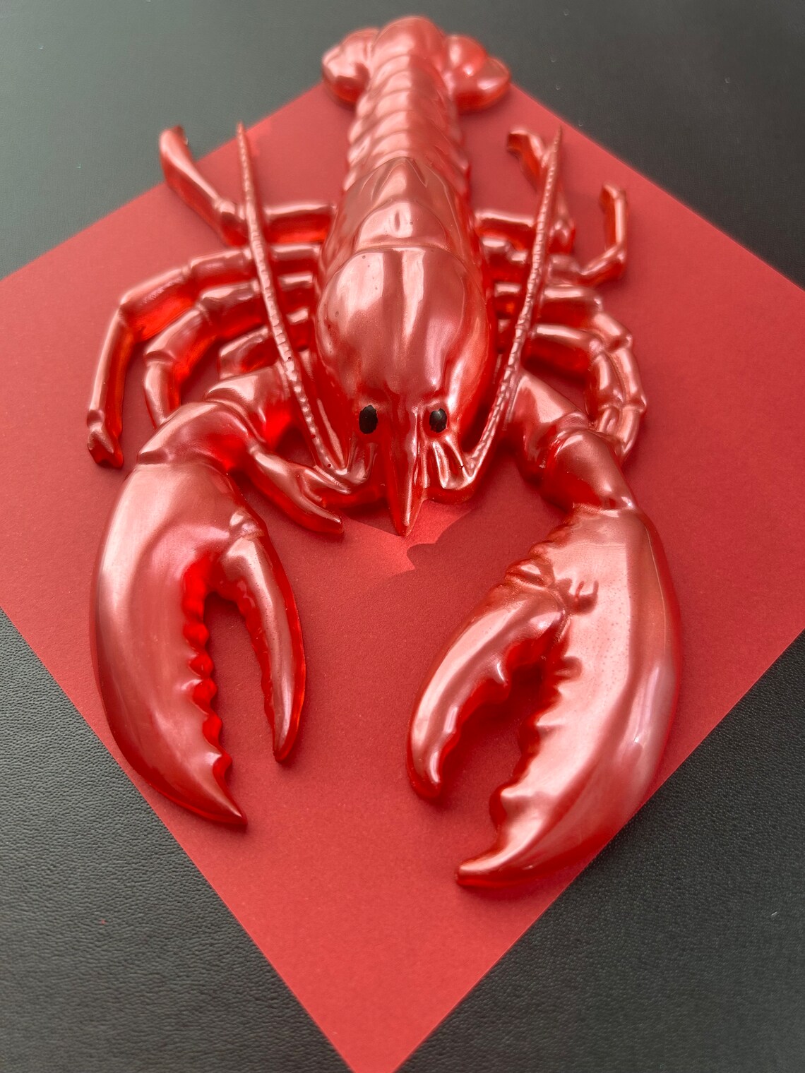 BETSY the Red LOBSTER Resin Red Lobster Epoxy Handmade Figurine Art ...