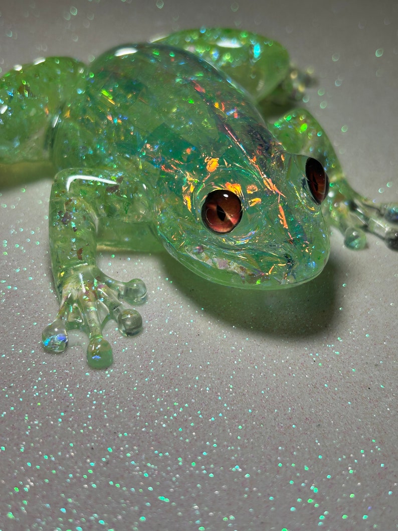 JADE the FROG Resin Opal Epoxy Resin Handmade Figurine Art Craft ...