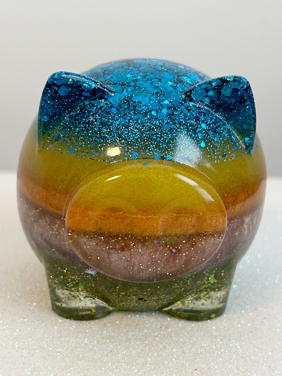 One of a Kind Resin PIG Multi Layered Resin Piggy Epoxy Handmade ...