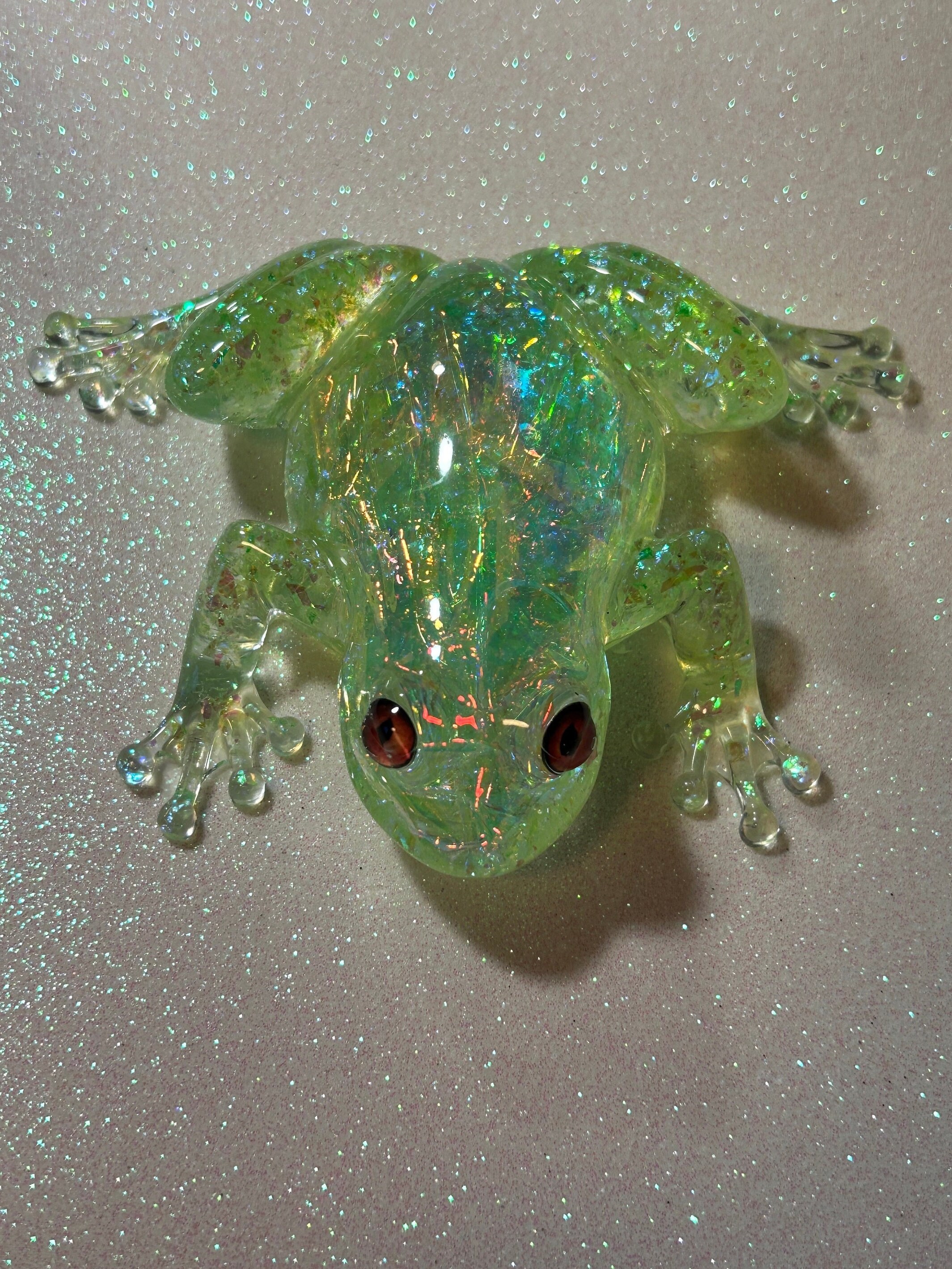 JADE the FROG Resin Opal Epoxy Resin Handmade Figurine Art Craft ...