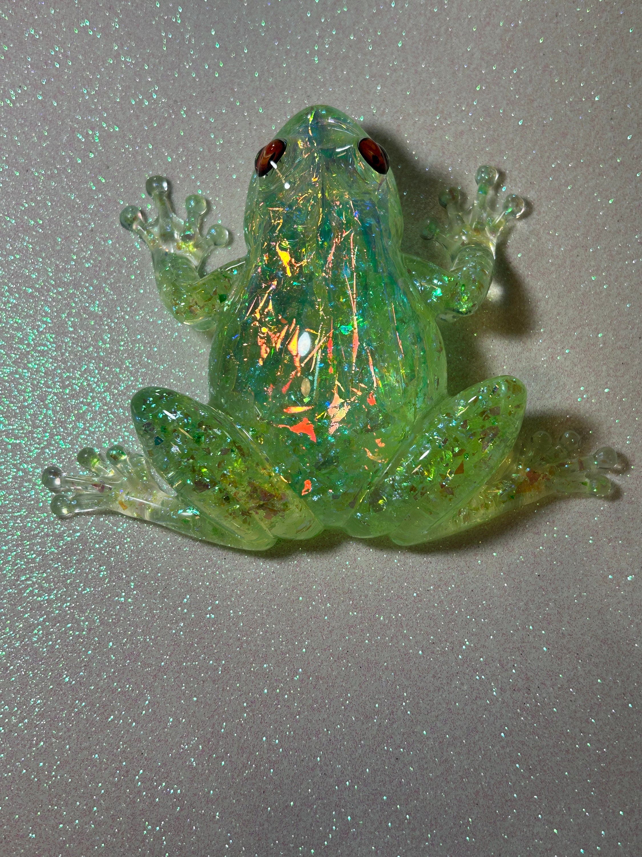 JADE the FROG Resin Opal Epoxy Resin Handmade Figurine Art Craft ...