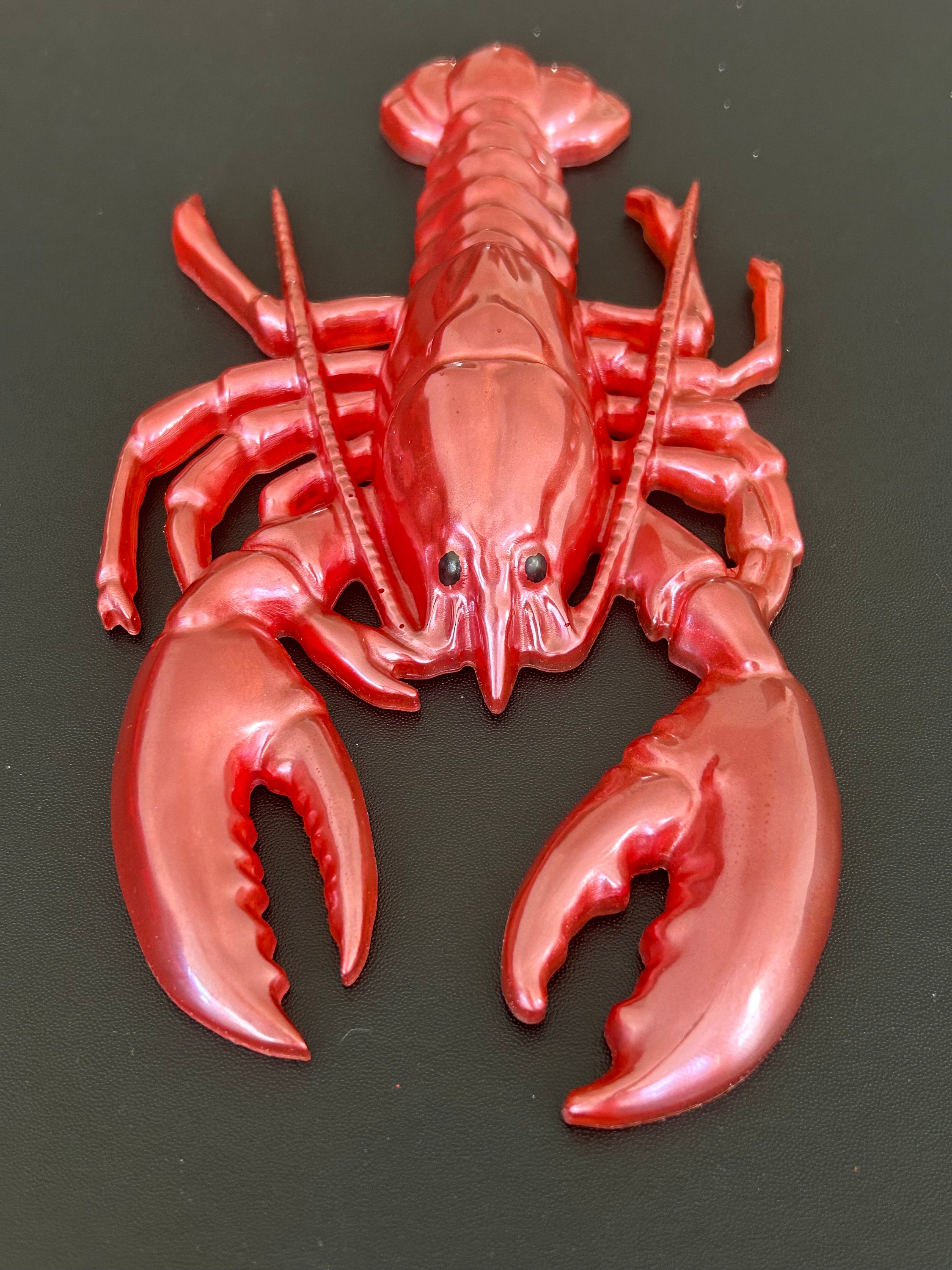 BETSY the Red LOBSTER Resin Red Lobster Epoxy Handmade Figurine Art ...