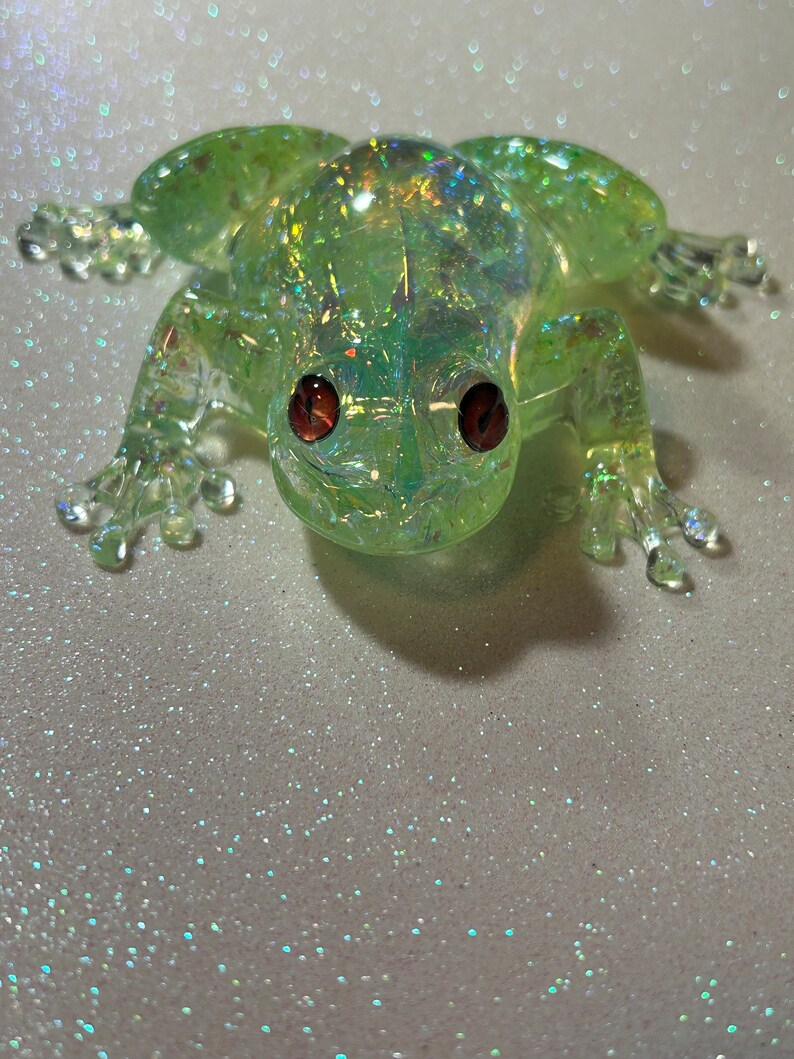 JADE the FROG Resin Opal Epoxy Resin Handmade Figurine Art Craft ...