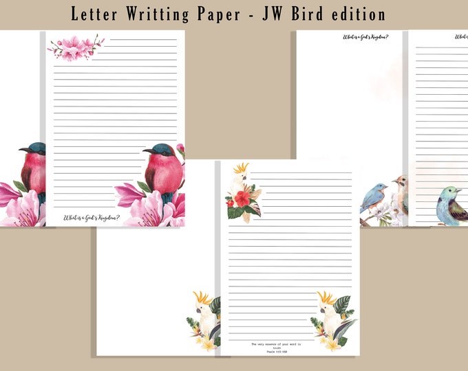 JW Letter Writing Paper Lined Paper Stationary Jw.org Instant Download ...