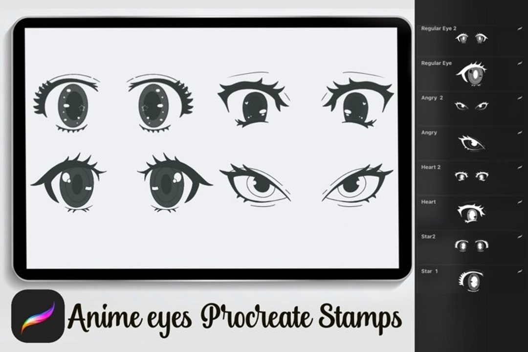 Anime Eyes Stamp Procreate Brush Set, Procreate Stamp , Anime Brushes ...
