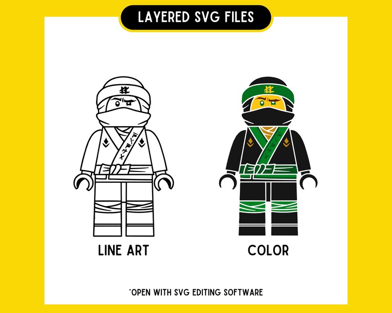 Ninja Go Bricks Pack Bricks Character Svg Bricks Craft Supply Bricks ...