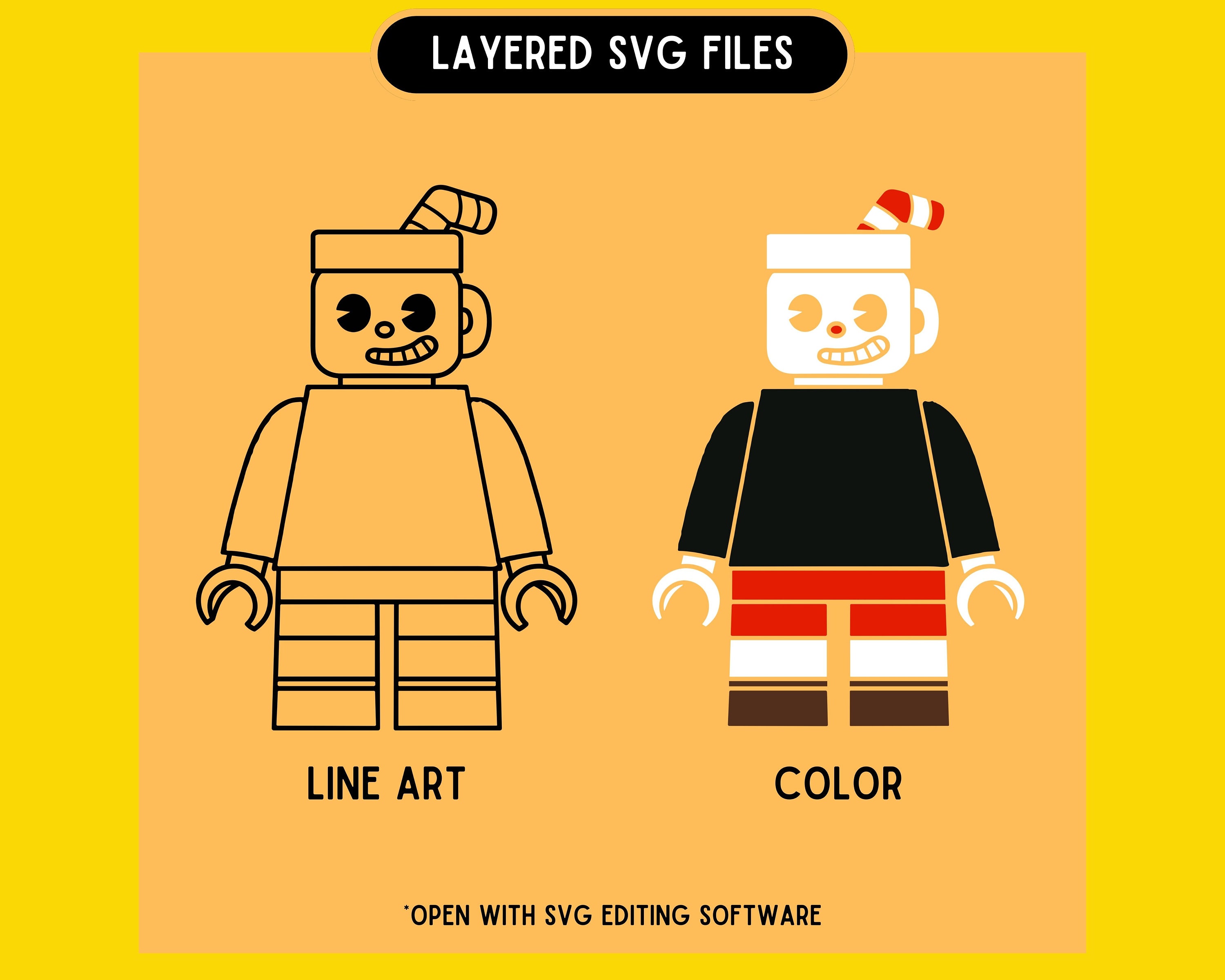 Cuphead Bricks Pack Bricks Cartoon Svg Bricks Character Svg Brick Svg ...