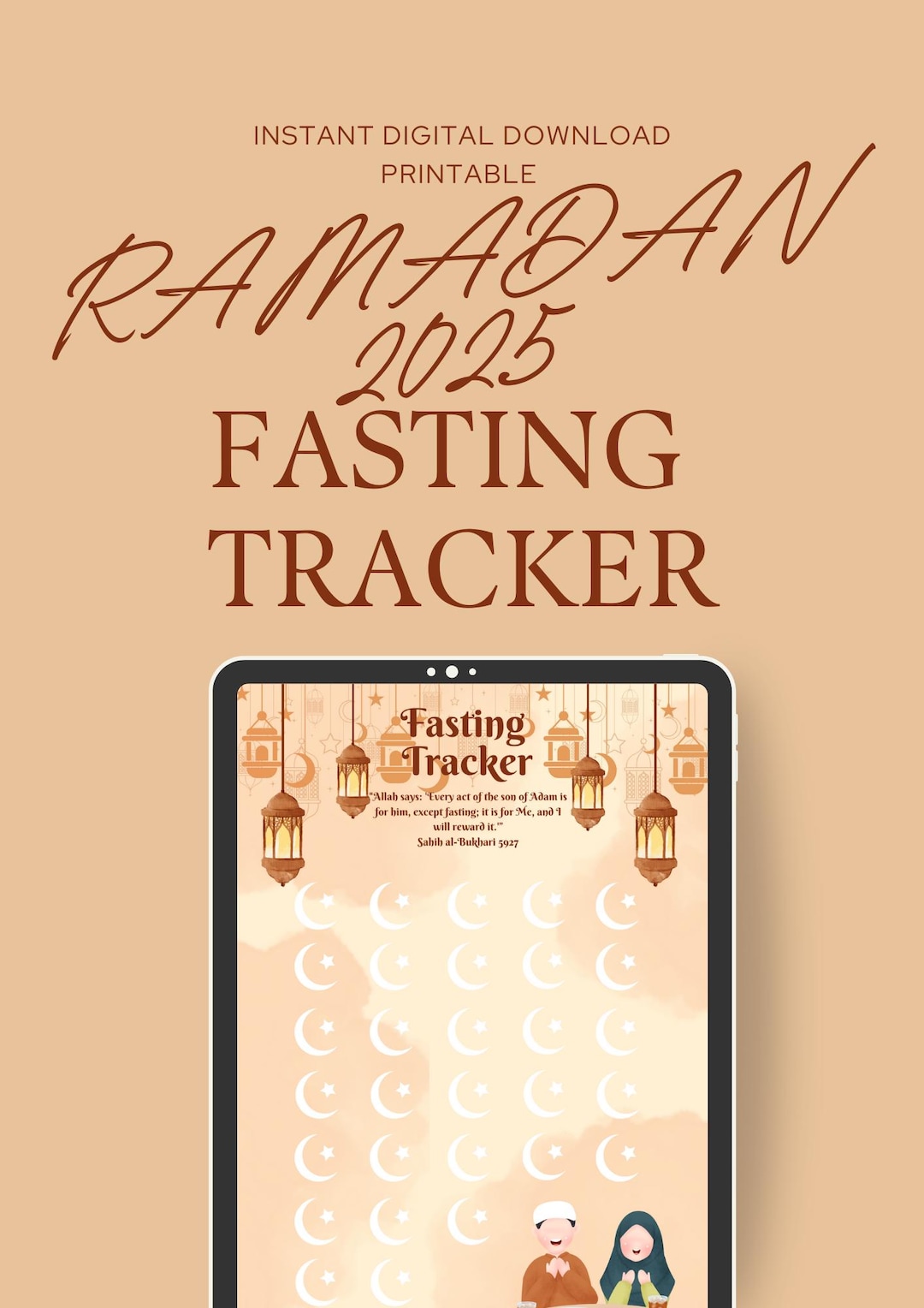 Printable Ramadan Fasting Tracker - Digital Download - 30 Days of ...