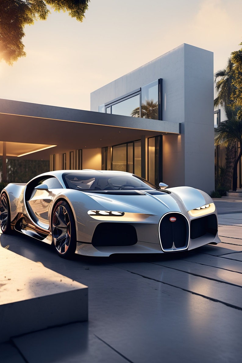 Statement Piece for Auto Enthusiasts: Luxury Car and Ultra-modern Home ...