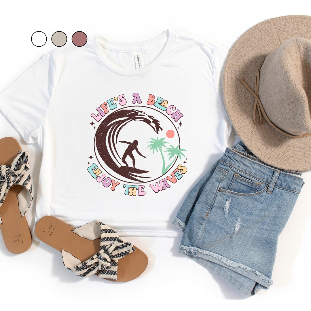 Life's a Beach Enjoy the Ride Cropped Tee, Flowy Cropped Top, Crop Tees ...